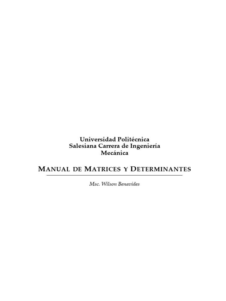 Manual de Matrices y Determinantes | Descargar gratis PDF | Matriz ...