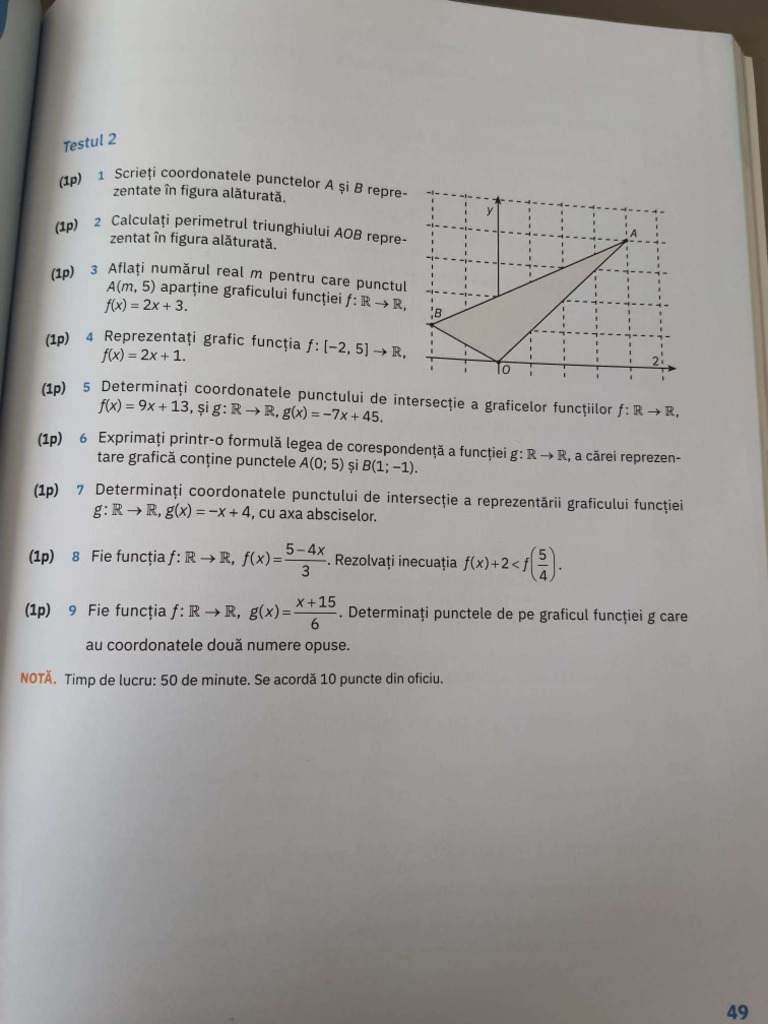 Test functii Art 2 clasa 8 | PDF