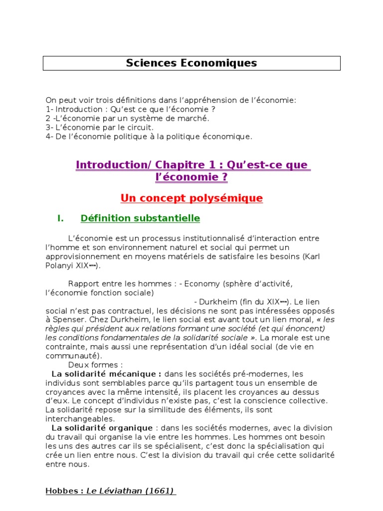 Sciences Economiques | PDF