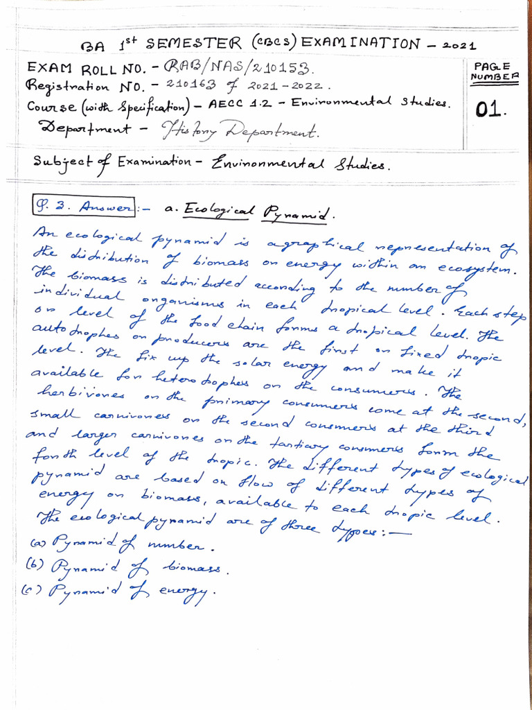 Aecc 1.2 Envc q3. Answer | PDF