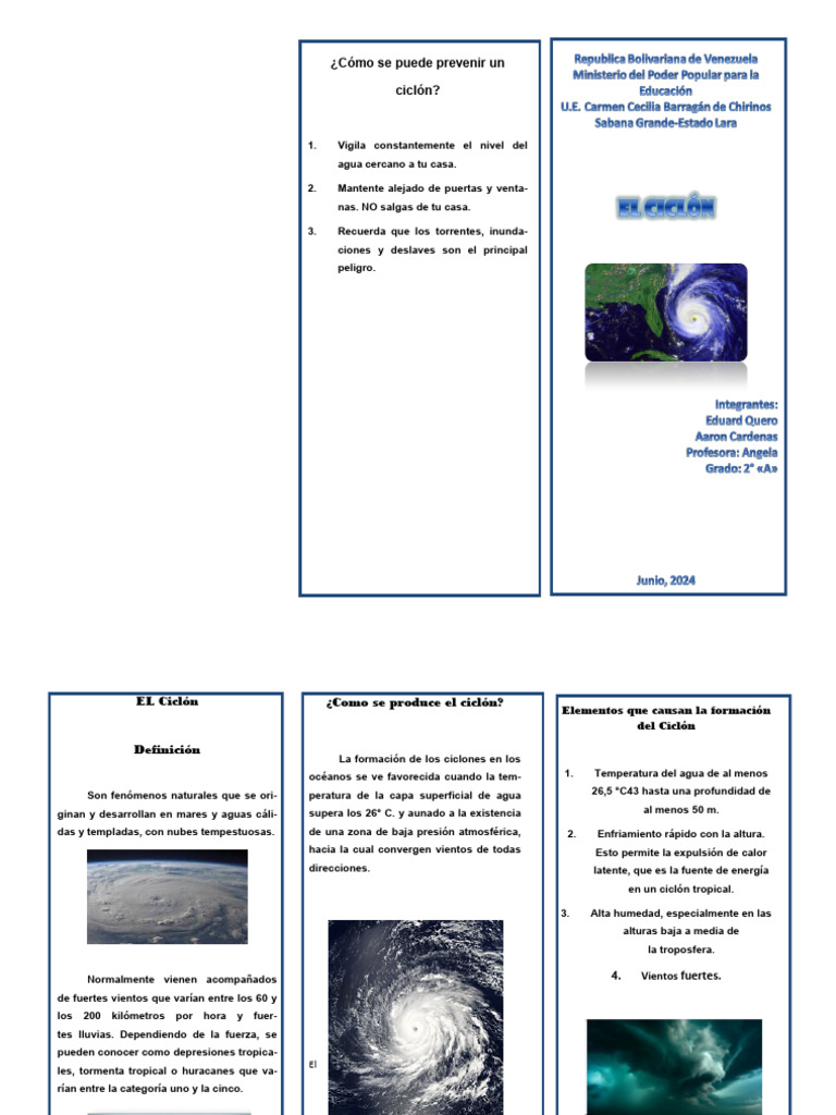 triptico aaron | PDF | Ciclones tropicales | Herida