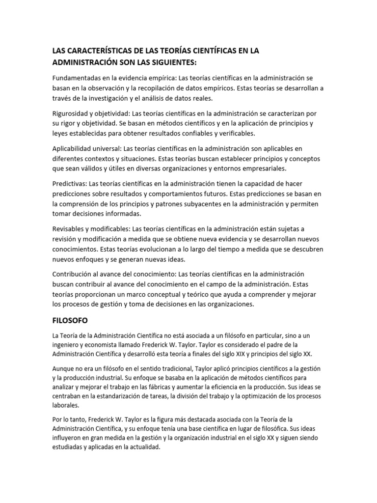 Teorías Científicas en Administración | PDF | Teoría | Epistemología