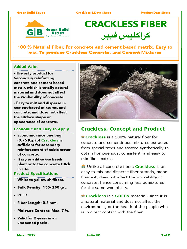 Crackless E.Data Sheet Issue 2 | PDF | Concrete | Building Technology