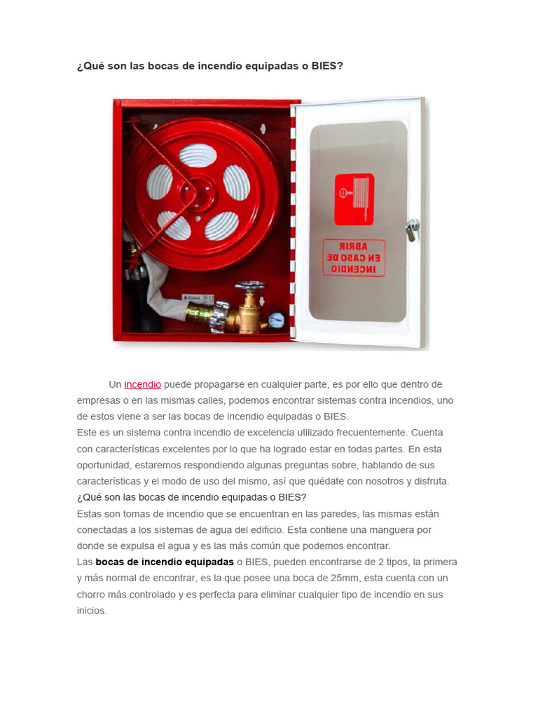 Boca de incendios equipadas | Descargar gratis PDF | Agua