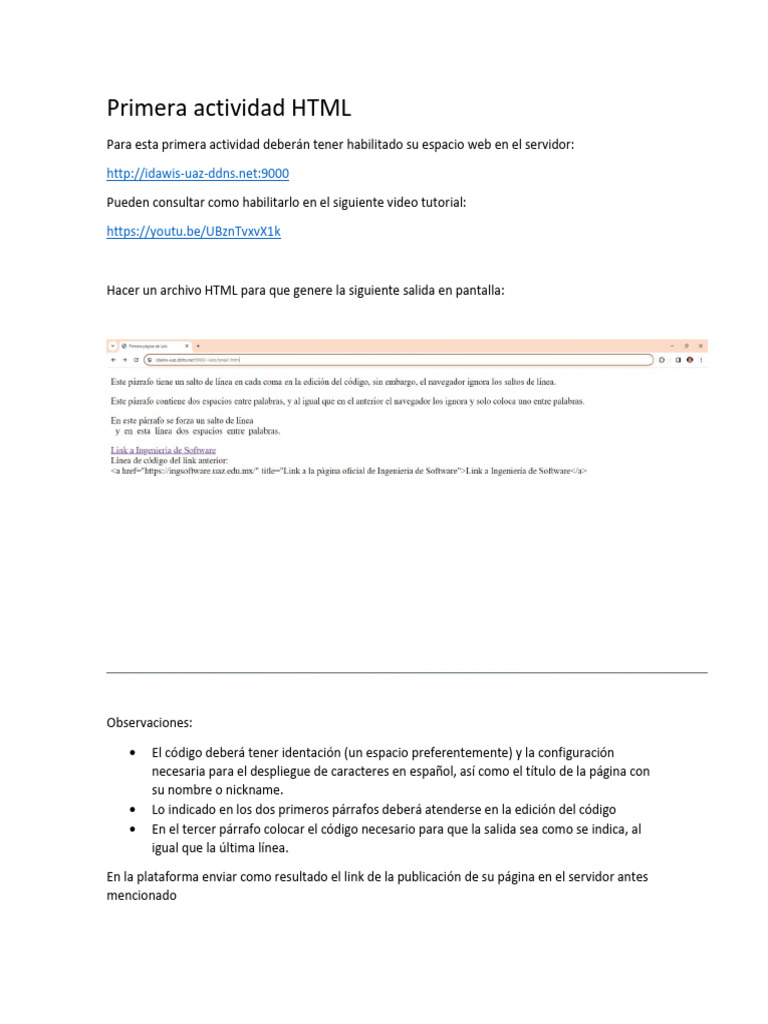 Primera Actividad HTML | PDF