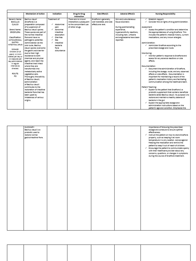 Erceflora | PDF | Probiotic | Dose (Biochemistry)