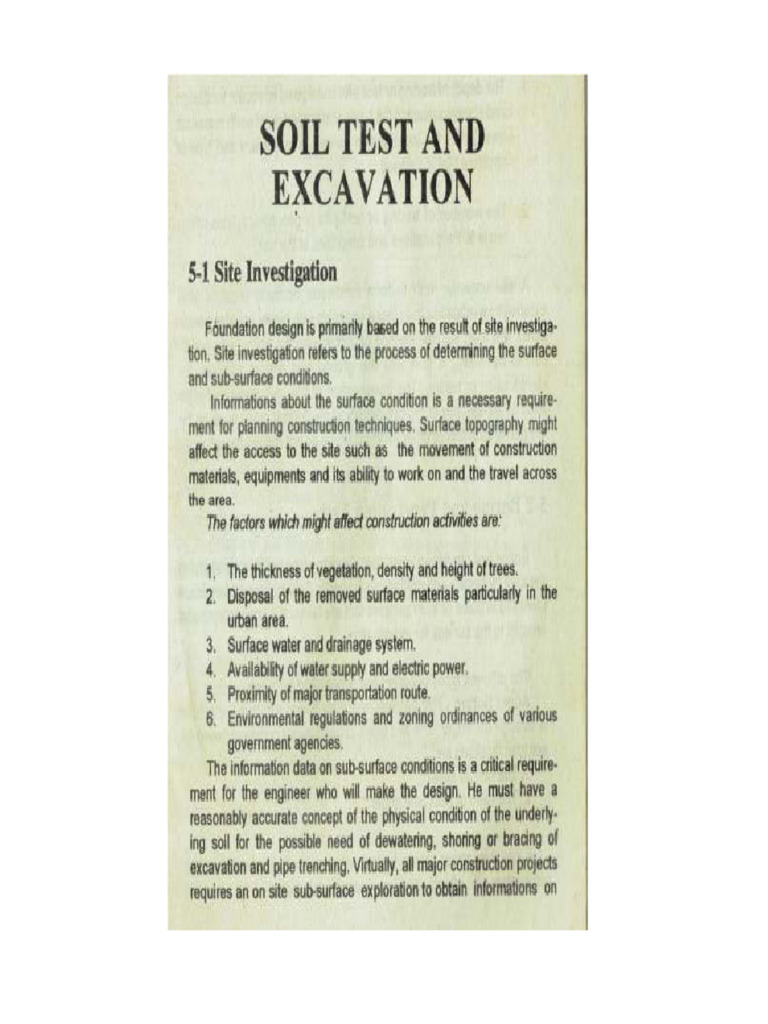 Soil Test and Excavation | PDF
