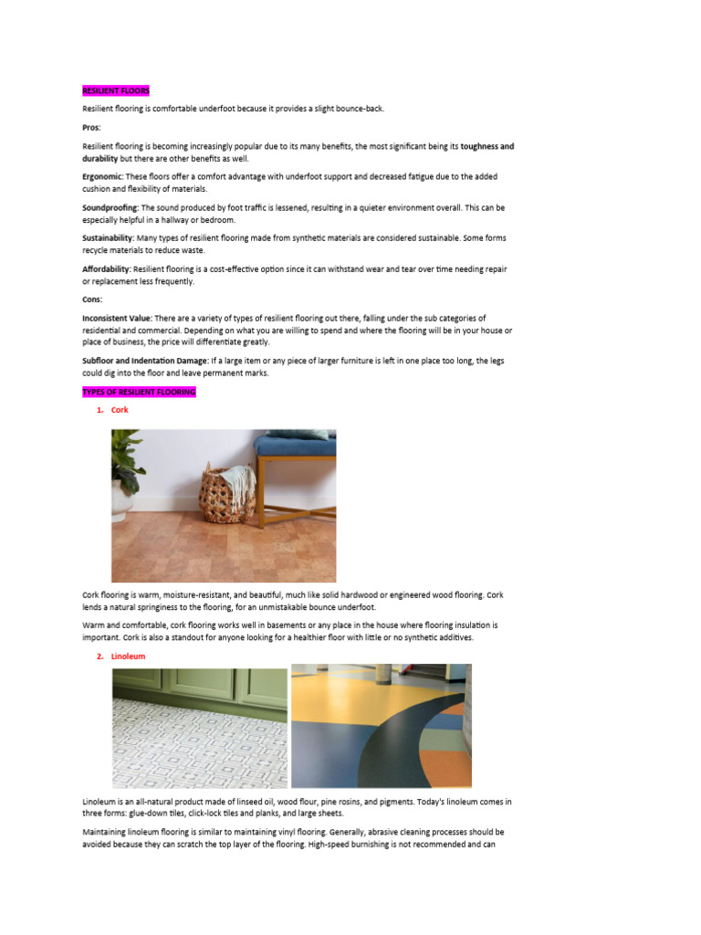Types of Flooring Materials FOR LECTURE Part 2 | PDF | Flooring ...
