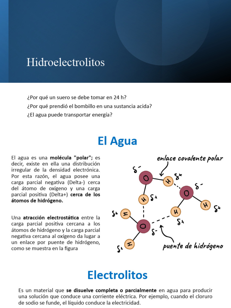 Electrolitos | PDF | Electrólito | Ácido
