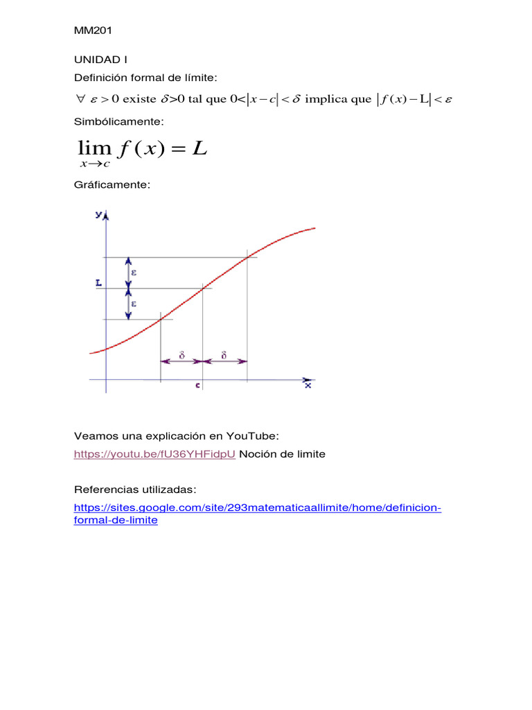MM201 Definicion de Limite | PDF