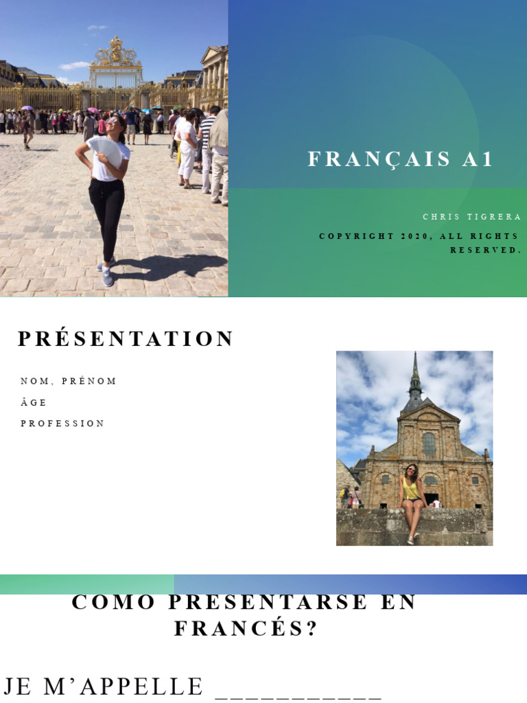 Présentation en Français A1 | PDF | Alphabet latin | Linguistique