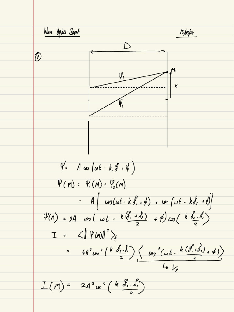 Wave Optics Sheet | PDF | Physical Sciences | Scientific Phenomena