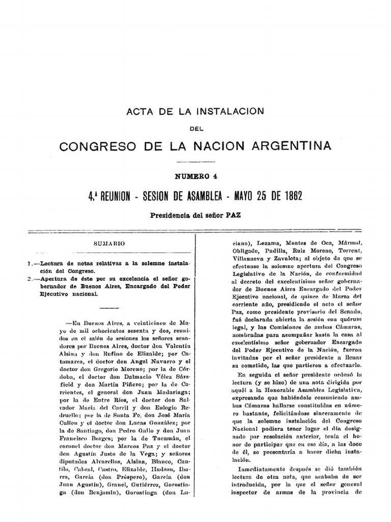 1862 Mensaje Presidencial Mitre | PDF