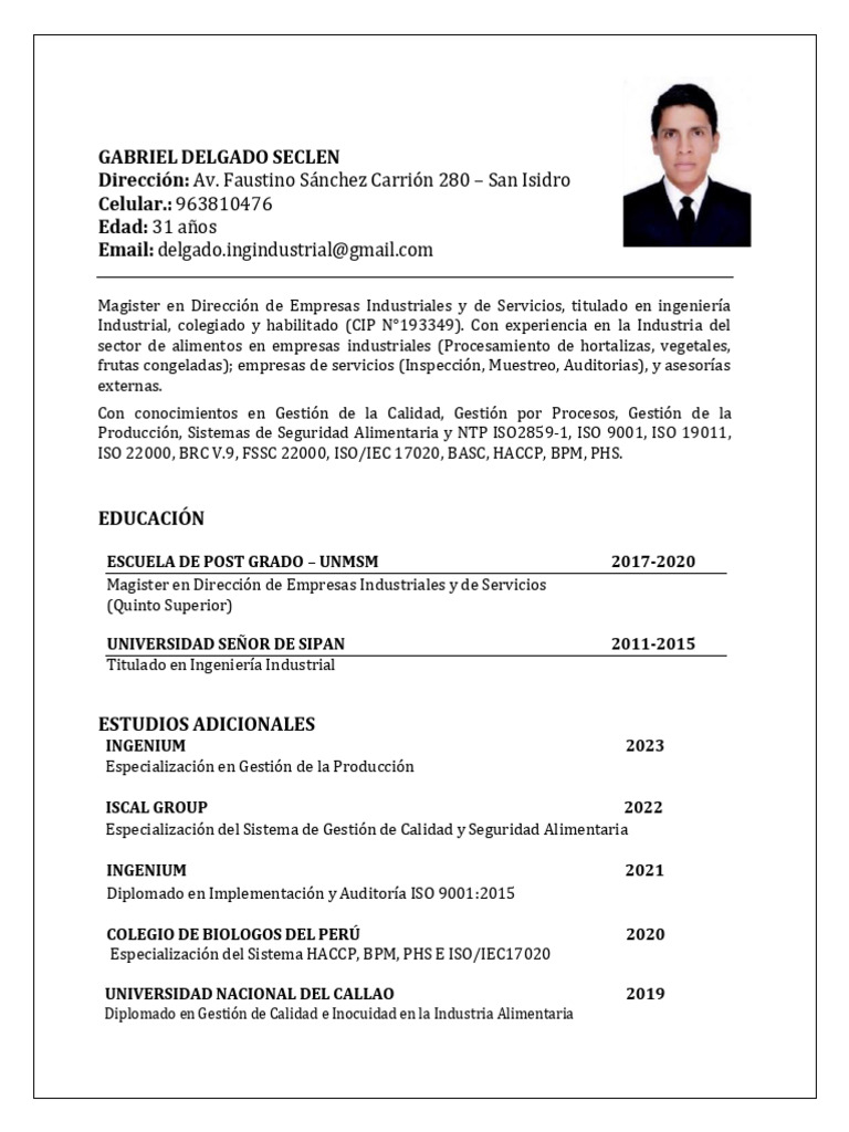 Juan Delgado: Experto en Calidad Alimentaria | PDF | Calidad (comercial ...