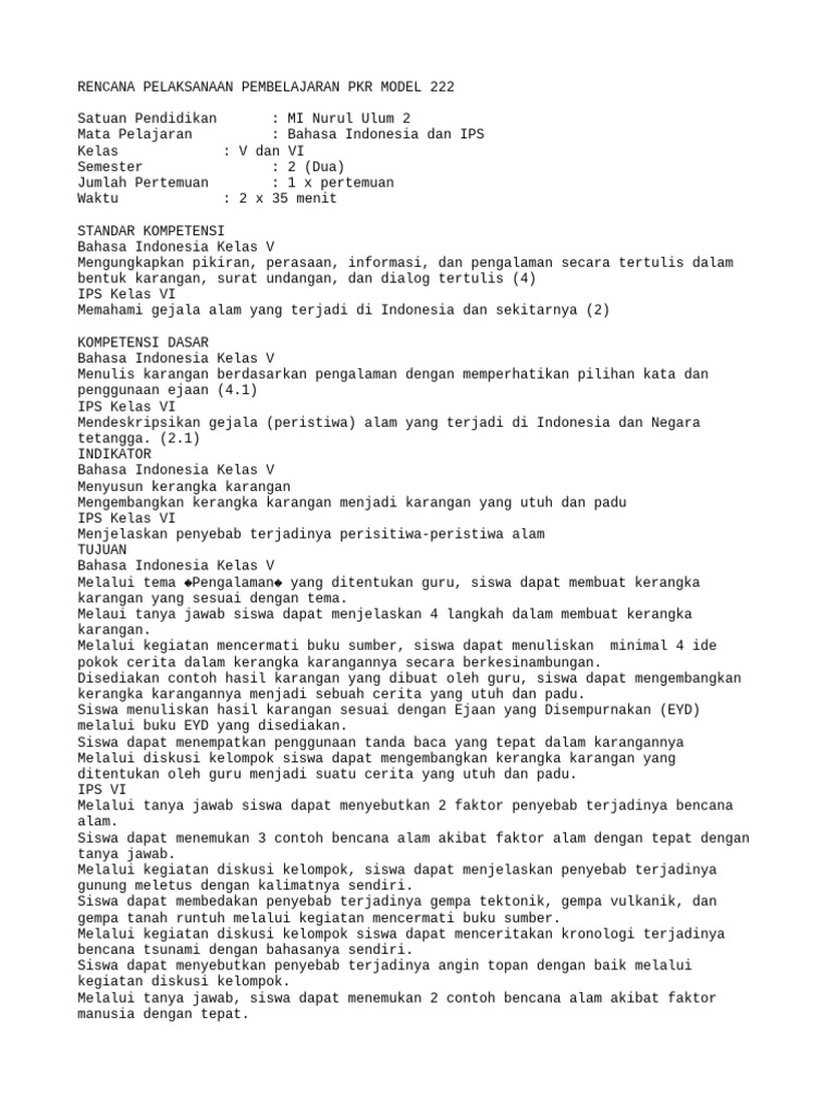 RPP PKR 222 Sih Marmiati | PDF
