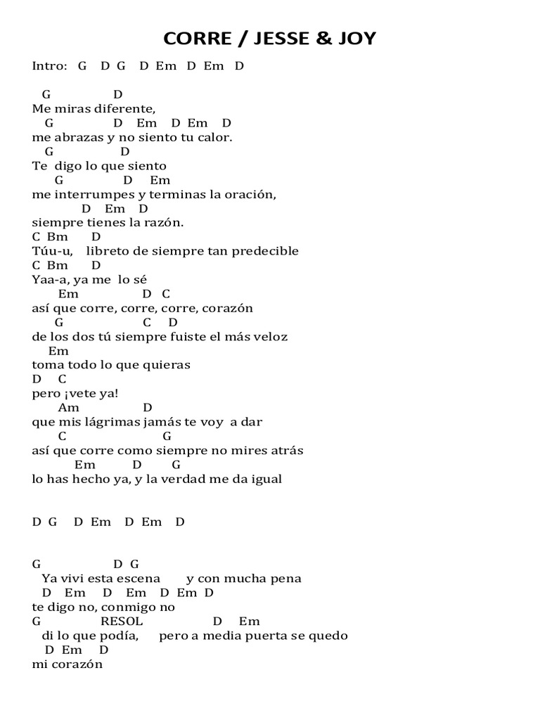 Corre: Jesse & Joy | PDF