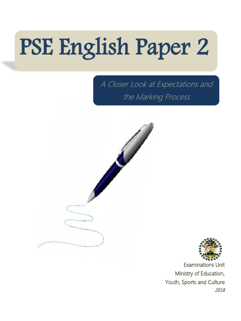 PSE English Paper 2 Handbook Ver 2018 | PDF | Verb | Grammatical Number
