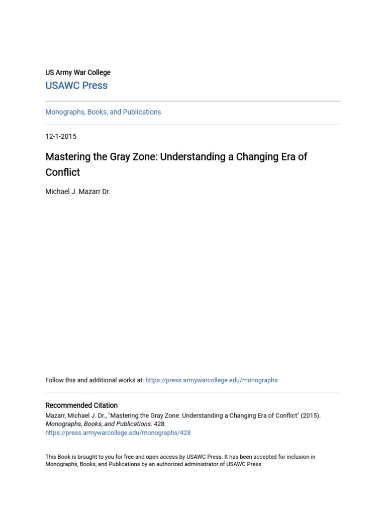 Mastering the Gray Zone_ Understanding a Changing Era of Conflict ...