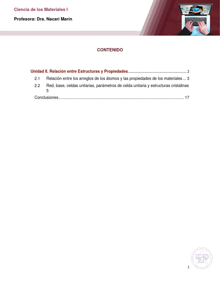 Unidad II Módulo II Relación entre estructuras y propiedades | PDF | Estructura cristalina | Carbón