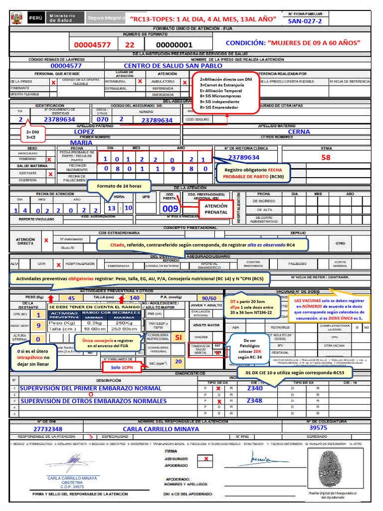 Fua 009 - Atencion Prenatal - Actualizado | Descargar gratis PDF | Ciencias de la Salud ...