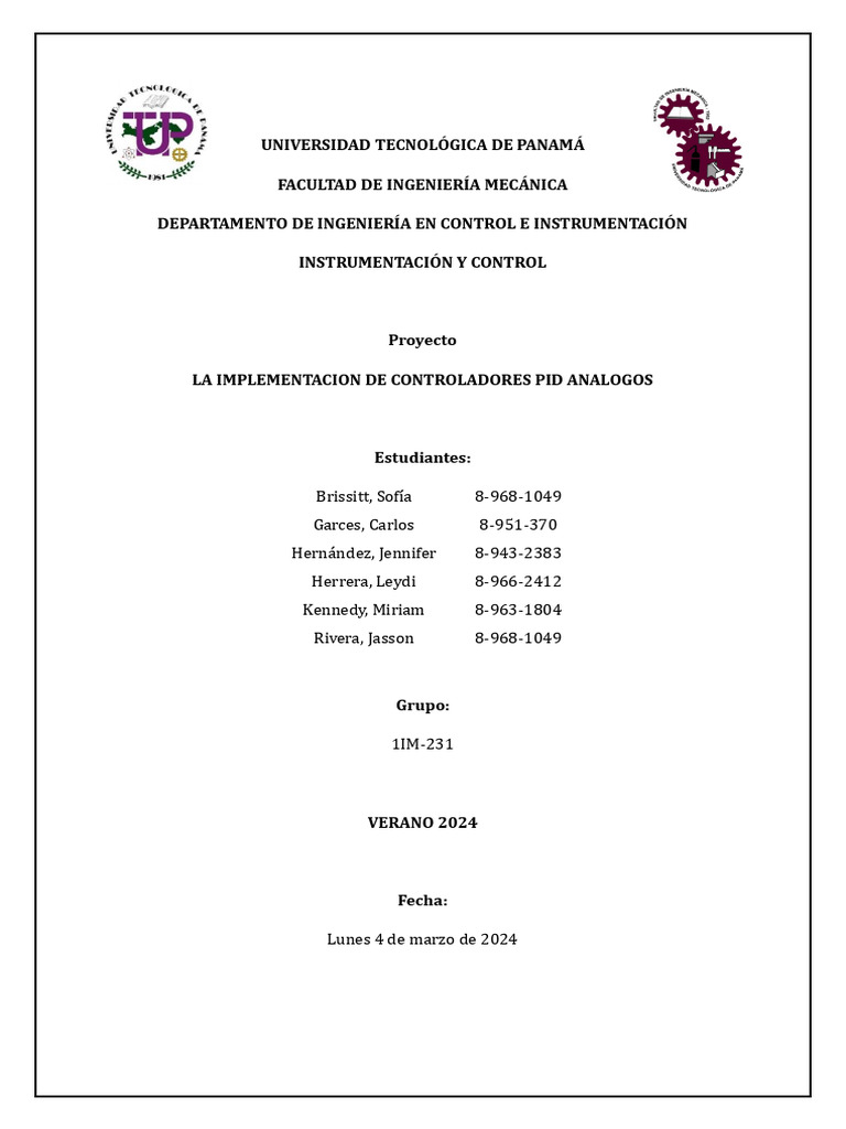 Proyecto - CONTROLADOR PID | PDF | Amplificador operacional | Red eléctrica