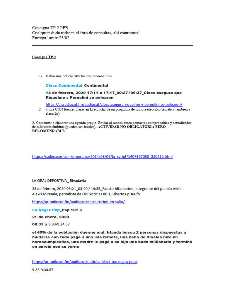 Consigna TP 2 PPR | PDF