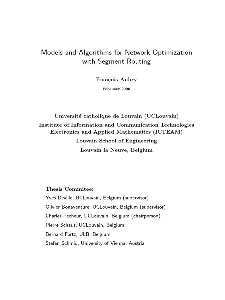 Models and Algorithms For Network Optimization | Download Free PDF | Routing | Multiprotocol ...
