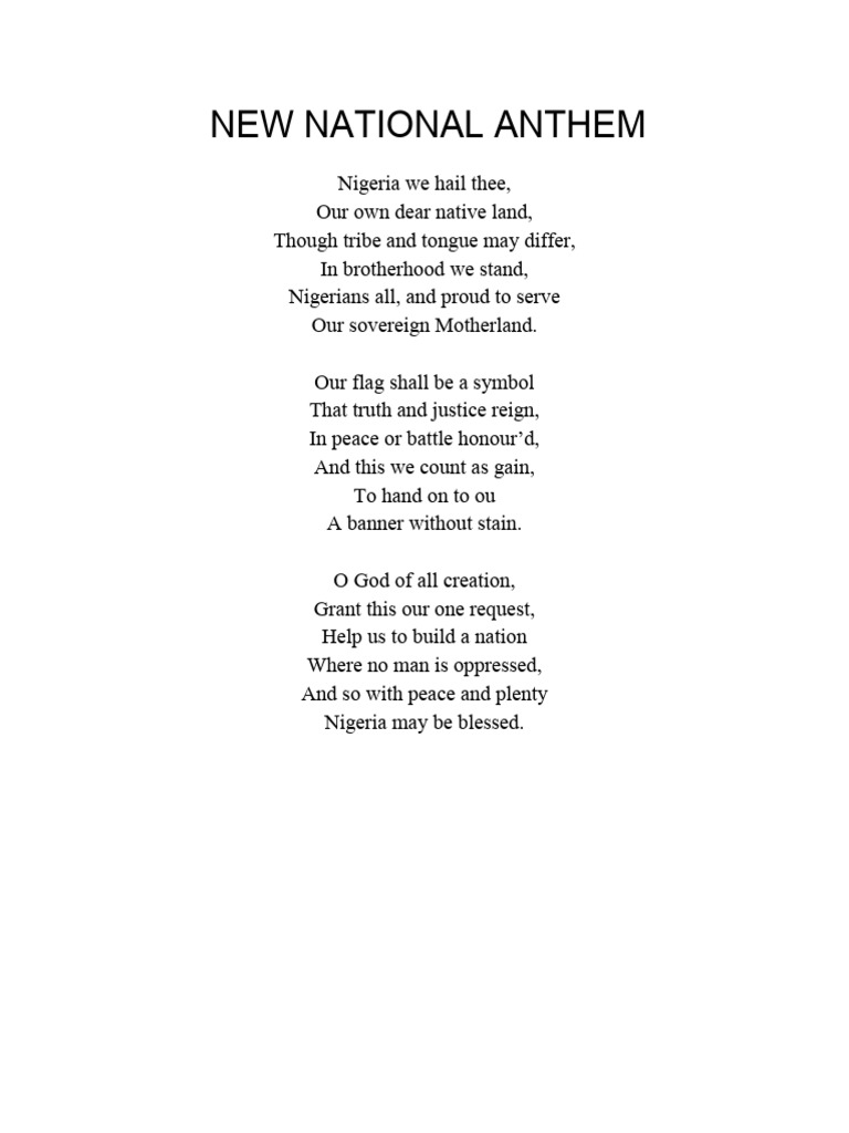 New National Anthem | PDF