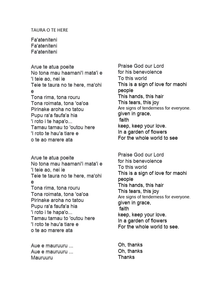 Taura o Te Here | PDF