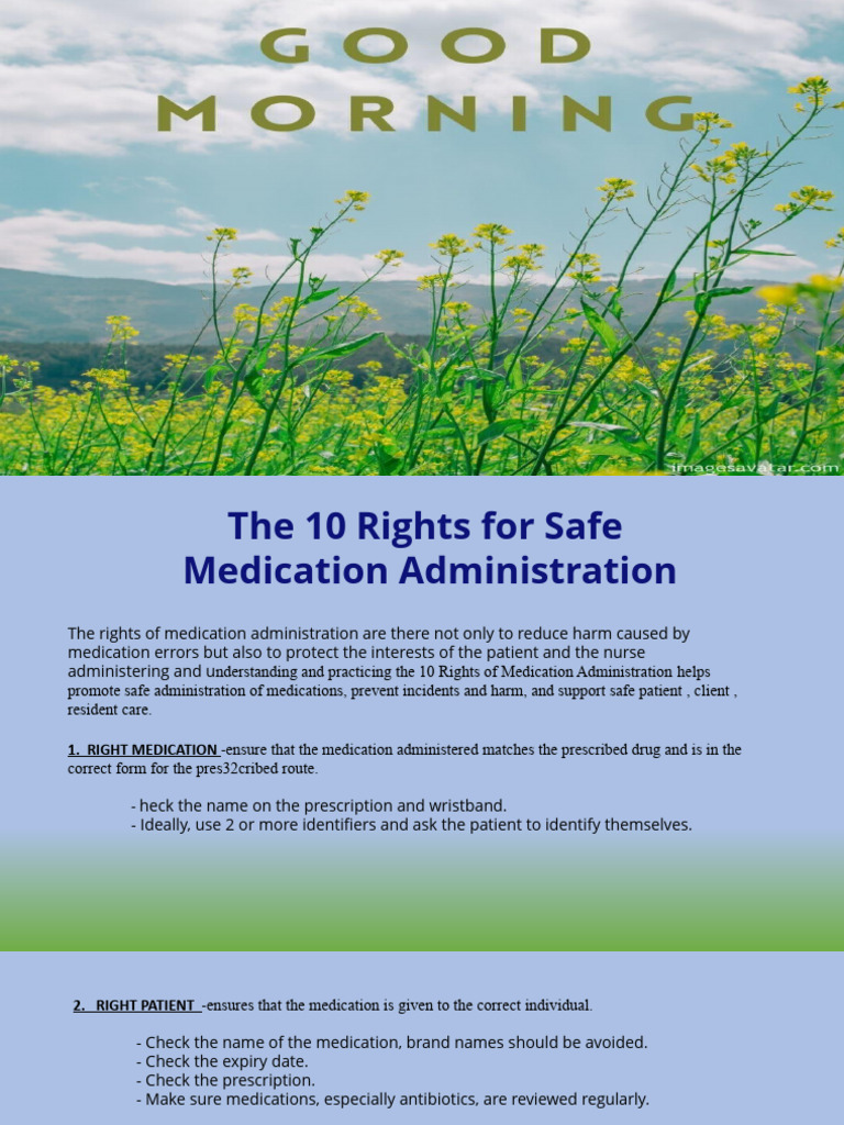 10 R's On Safe Medication | Download Free PDF | Chemistry | Dose ...