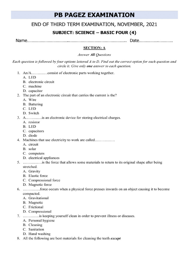 B4 Science T3 | PDF