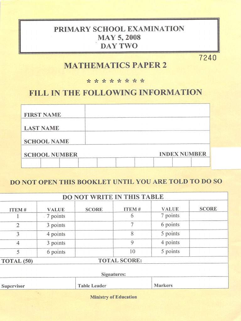 2008 Math Paper 2 | PDF