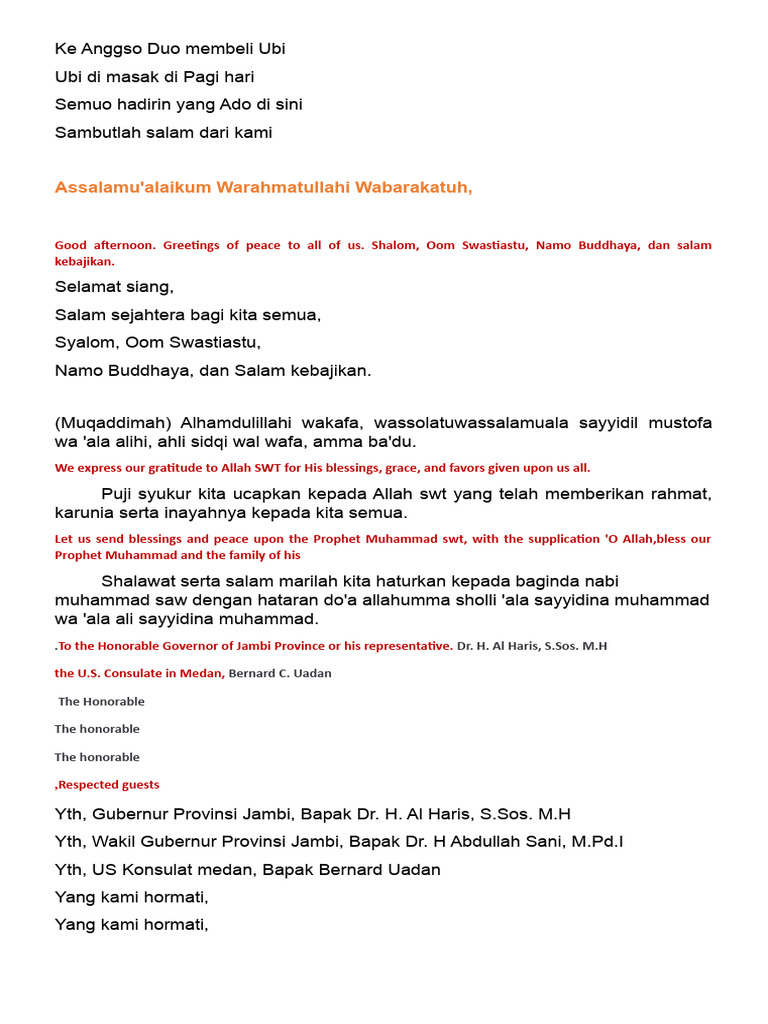 Pembukaan Talkshow FIM Jambi | PDF | Seni & Disiplin Bahasa | Agama ...