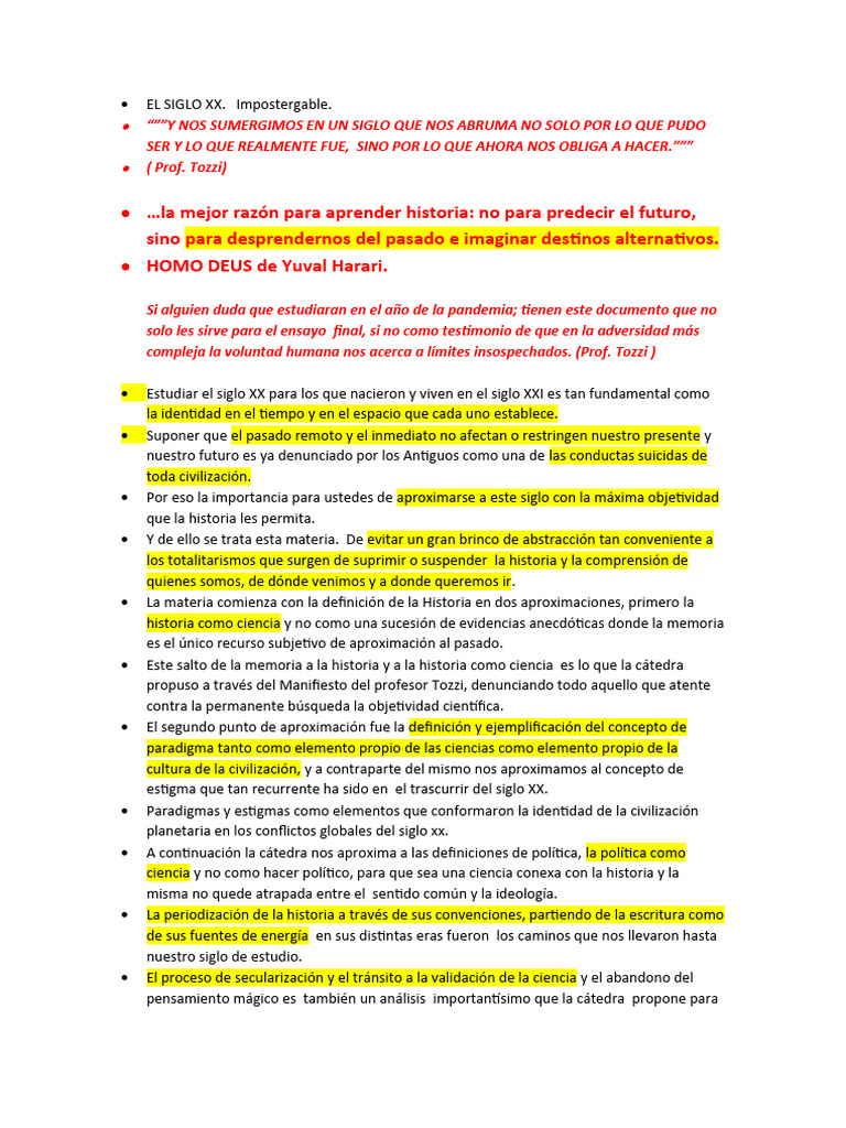 El Siglo XX | PDF