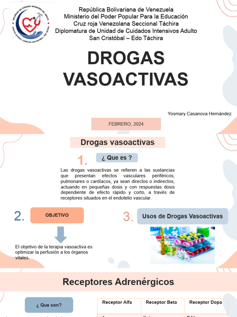 Drogas Vasoactivas-1 | PDF | Norepinefrina | Medicina CLINICA