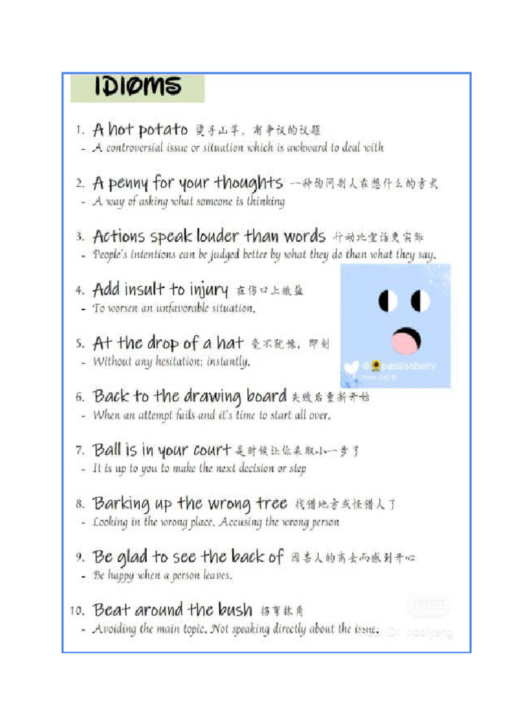 Bi Notes Idioms | PDF