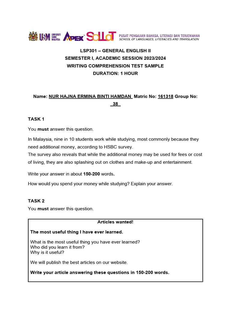 WRITING ASSESSMENT | PDF | Drawing | Perspective (Graphical)