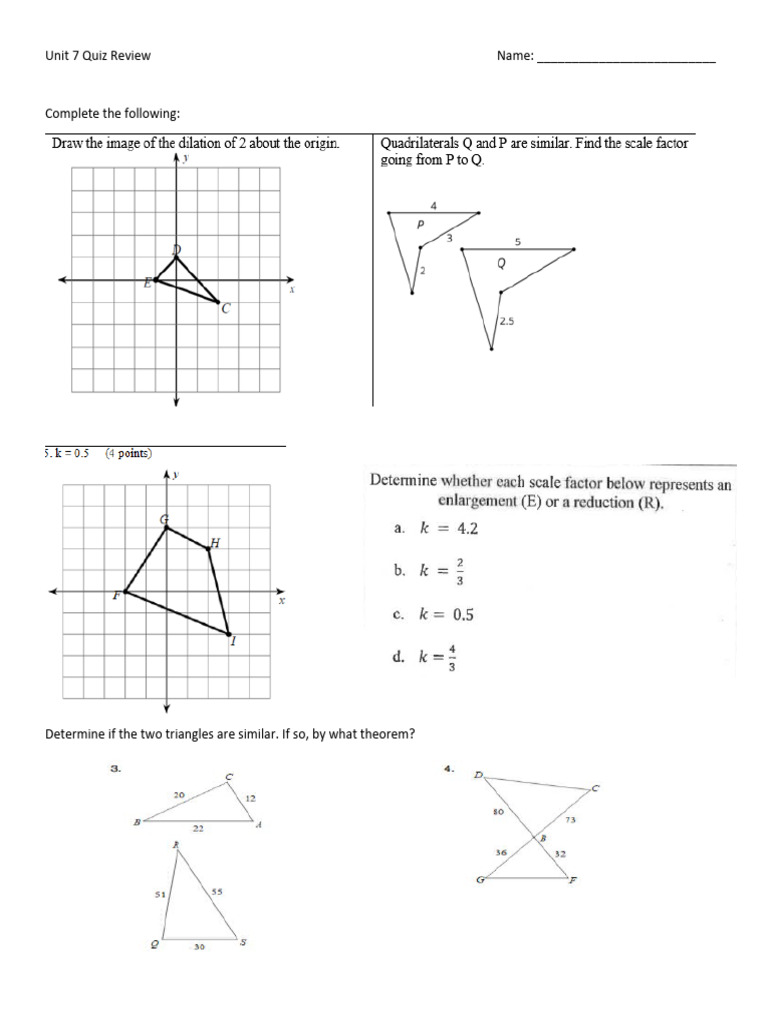 Unit 7 Quiz Review | PDF | Self-Improvement