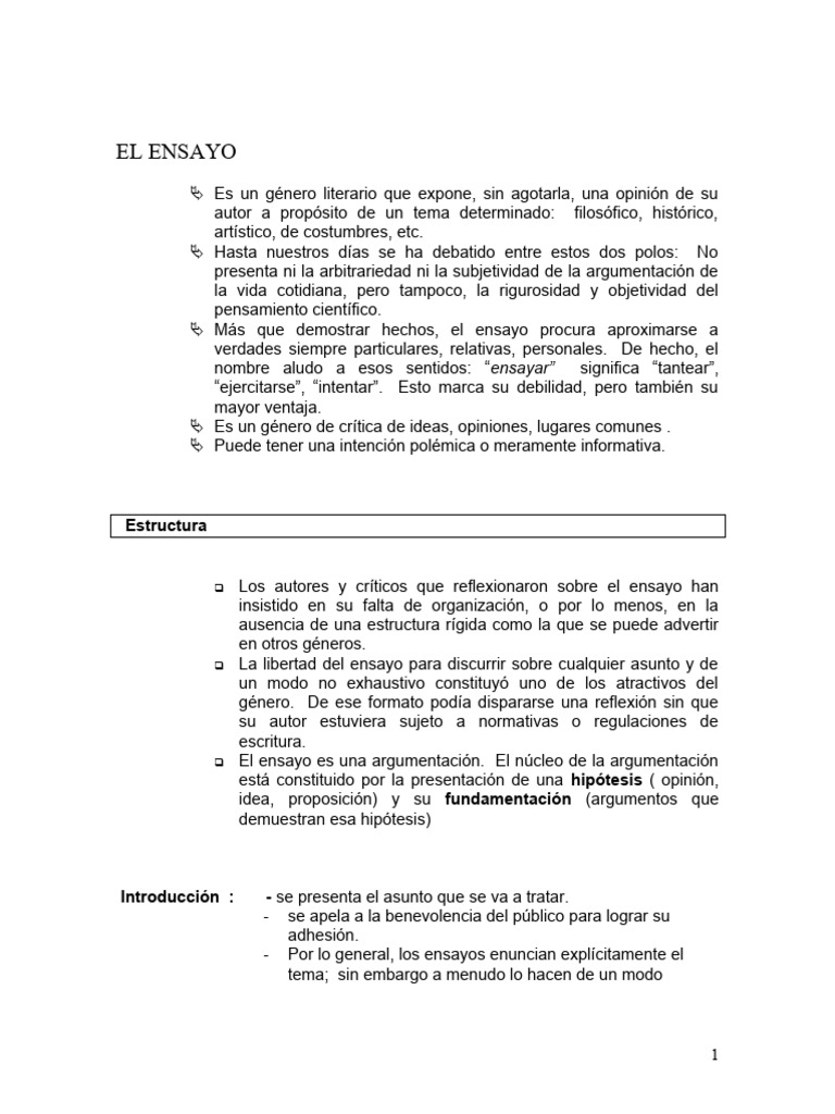 el ensayo | Descargar gratis PDF | Ensayos | Adverbio