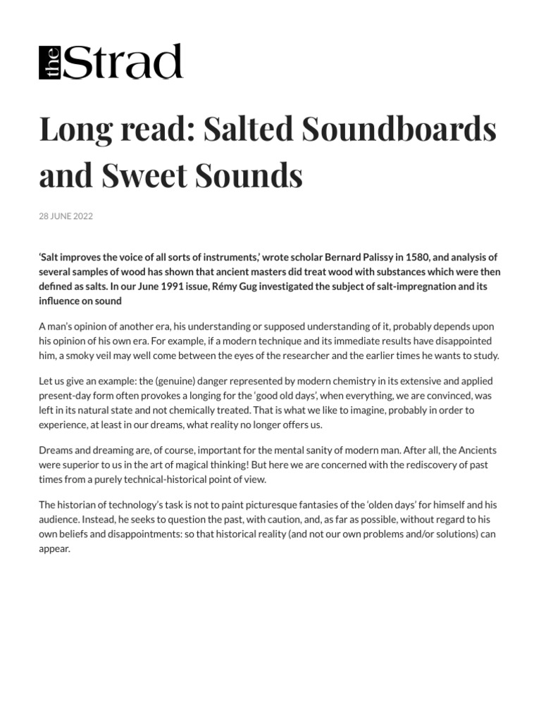 Long Read Salted Soundboards and Sweet Sounds Premium Feature | PDF ...