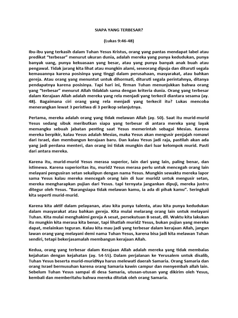 Khotbah PWGT | PDF | Agama & Spiritualitas