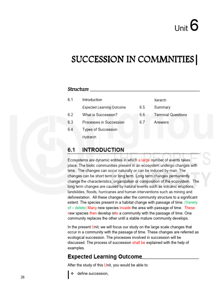 Unit6 - Succession in Communities | PDF | Soil | Trees