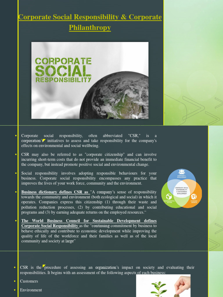 CSR and Philanthropy | PDF | Corporate Social Responsibility | Natural Environment