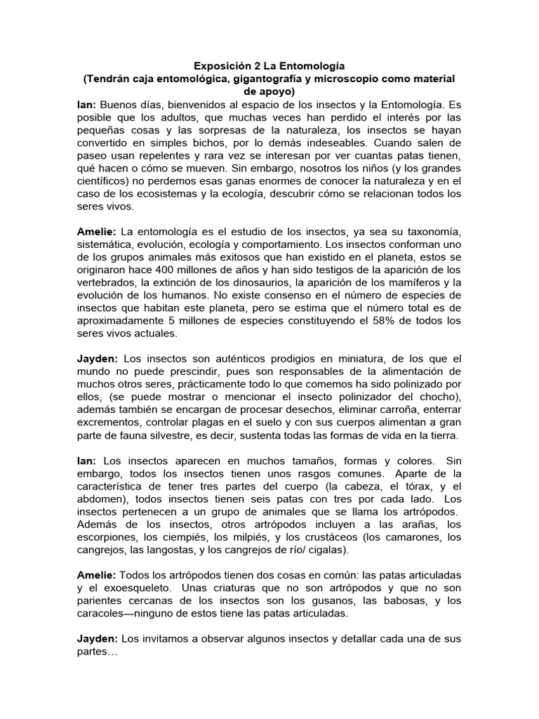 Exposición 2 La Entomología | PDF | Insectos | Naturaleza