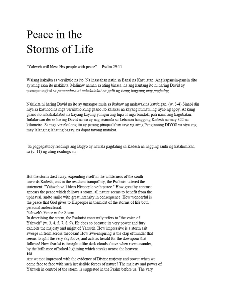 Peace in The Storms of Life | PDF | God | Jesus
