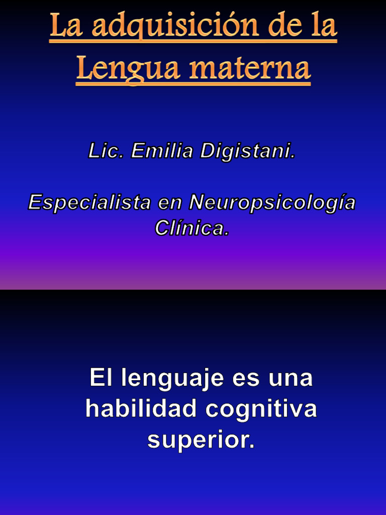la adquisición de la lengua materna | PDF