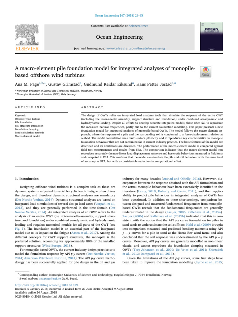 A Macro-Element Pile Foundation Model For Integrated Analyses of Monopilebased Offshore Wind ...
