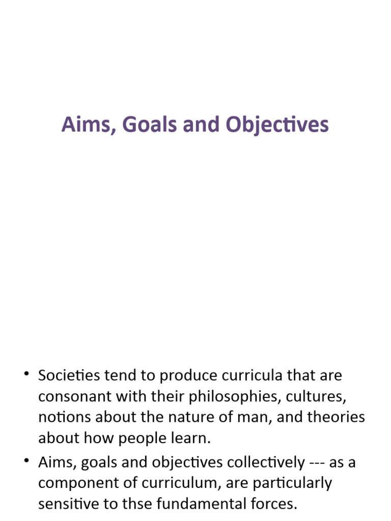 Aims, Goals and Objectives | PDF | Curriculum | Affect (Psychology)