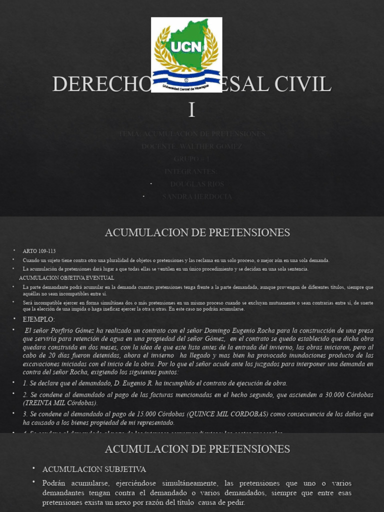 Acumulación de Pretensiones en Derecho Civil | PDF | Demanda judicial ...