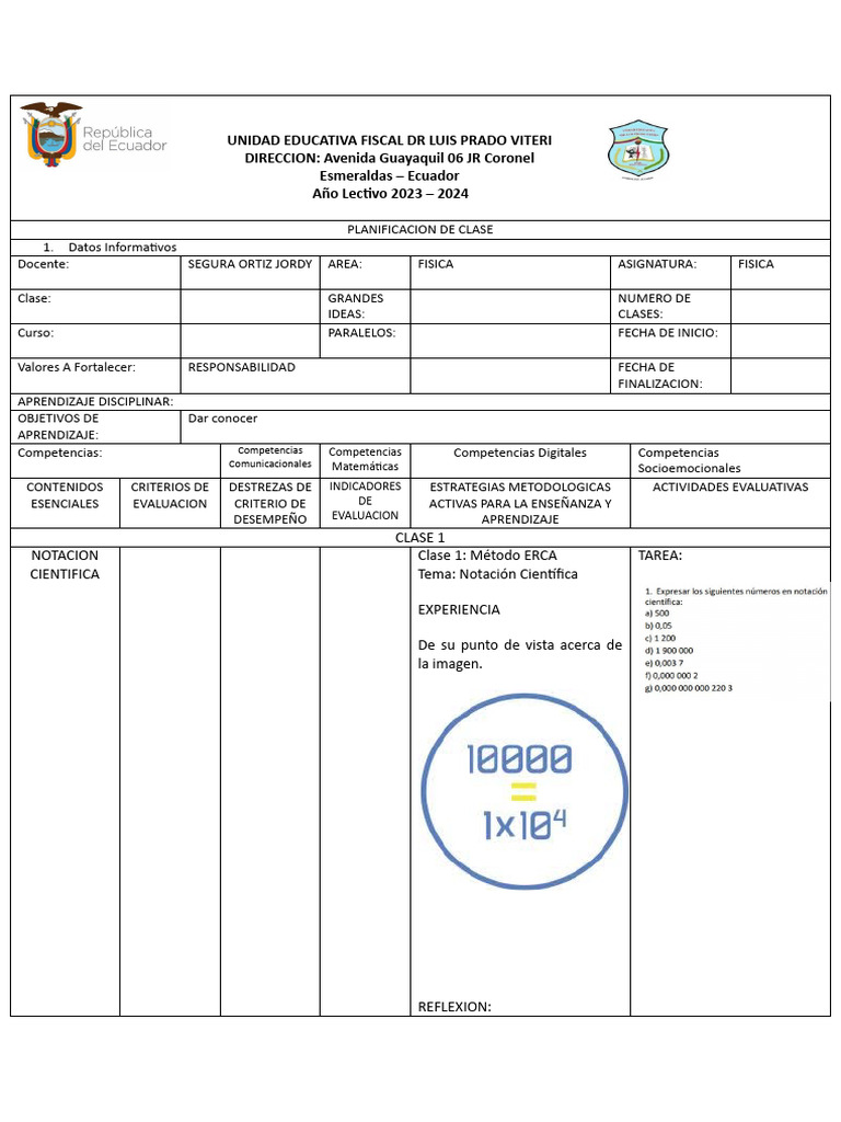 PLANIFICACION Metodo ERCA | PDF | Evaluación | Cognición